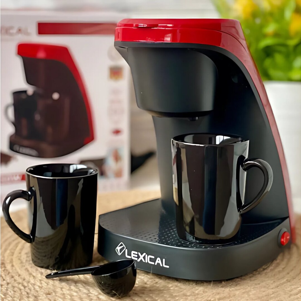 Machine a Café Avec 2 Tasses Lexical 450W Rouge | DOKANI